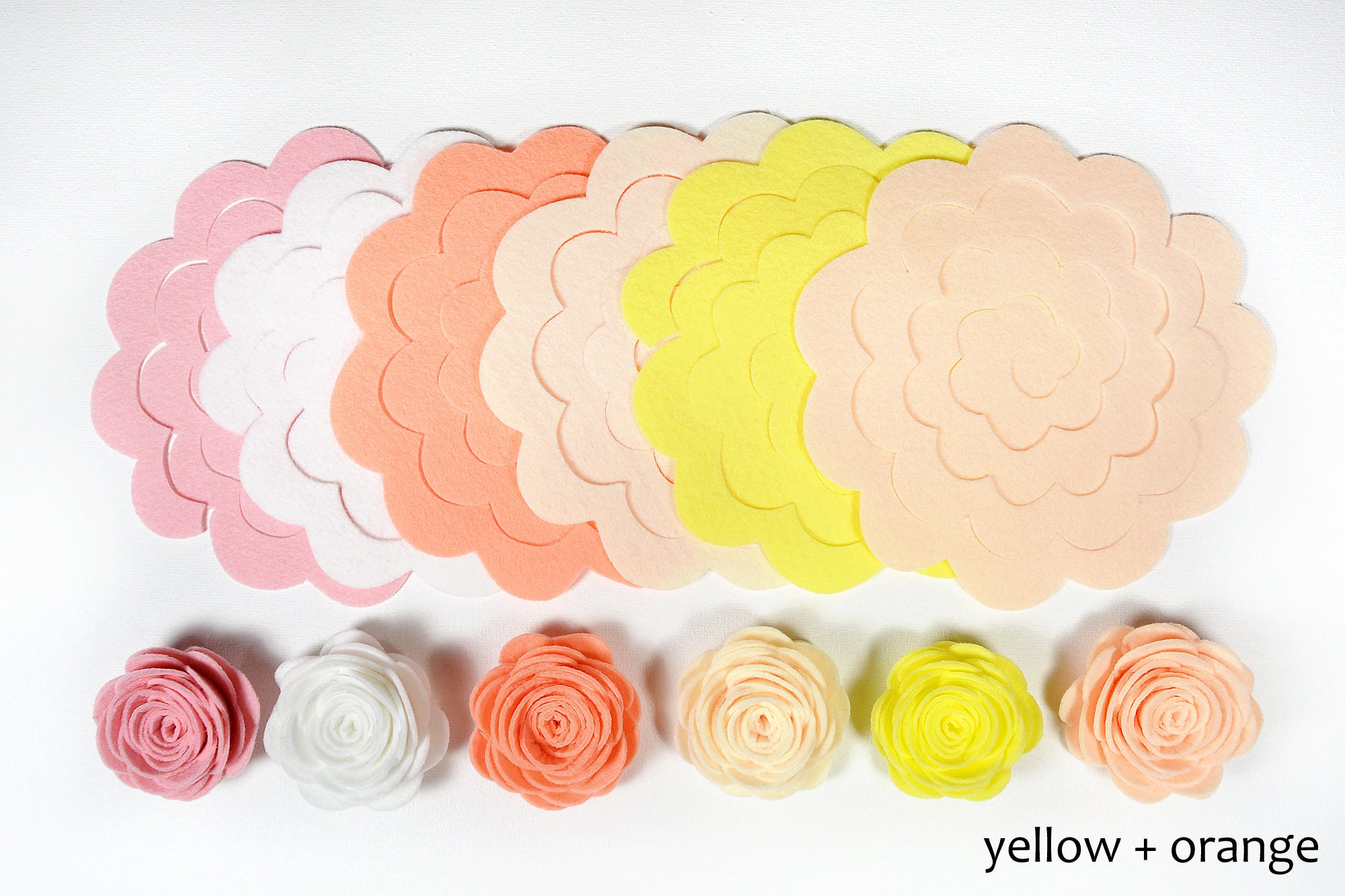 Packs of 12 Large Roses Felt Flower Packs DIY Felt Flowers | Etsy