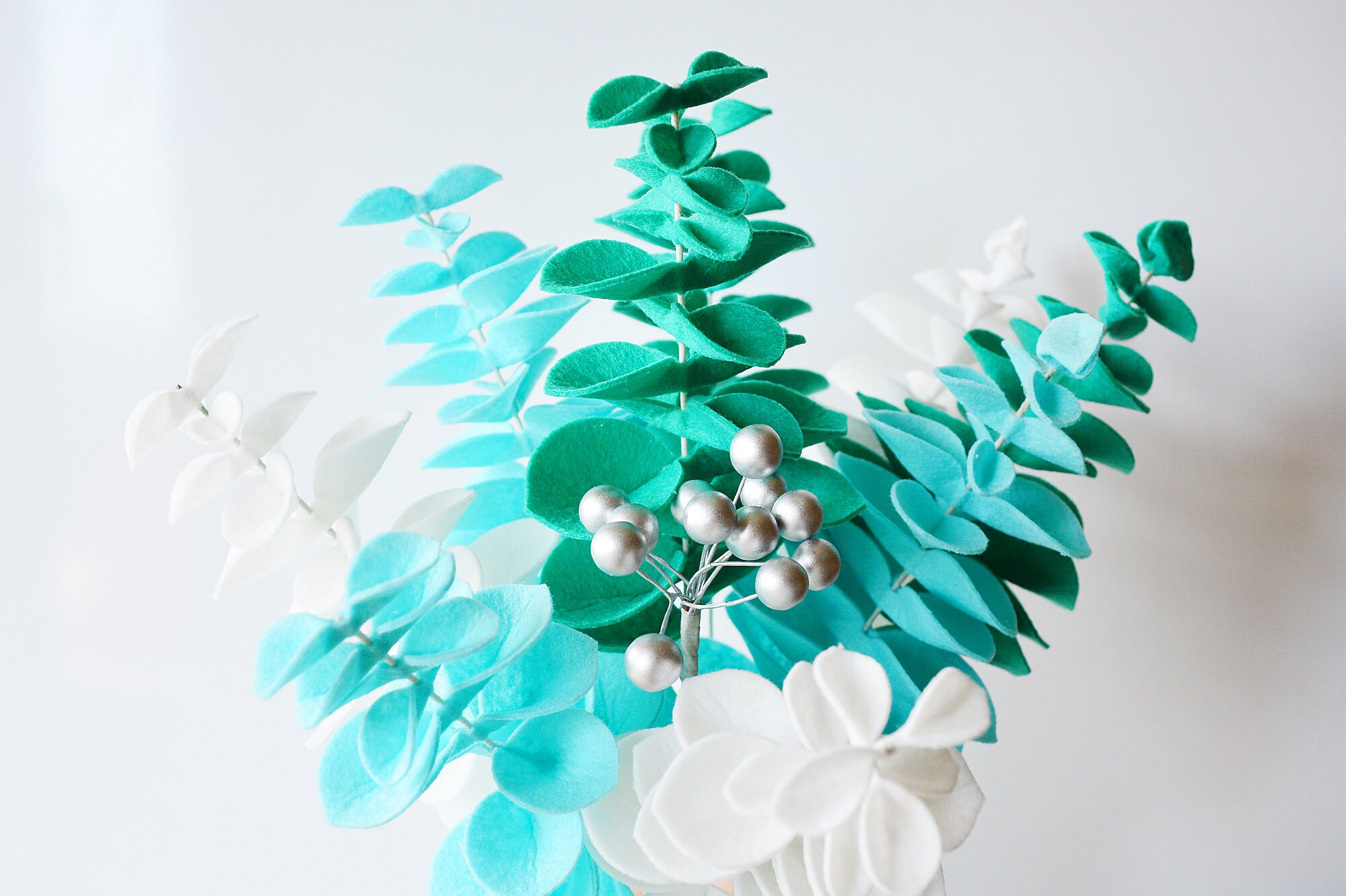 Winter Eucalyptus 9 Twigs White Turquoise Snow Christmas - Etsy