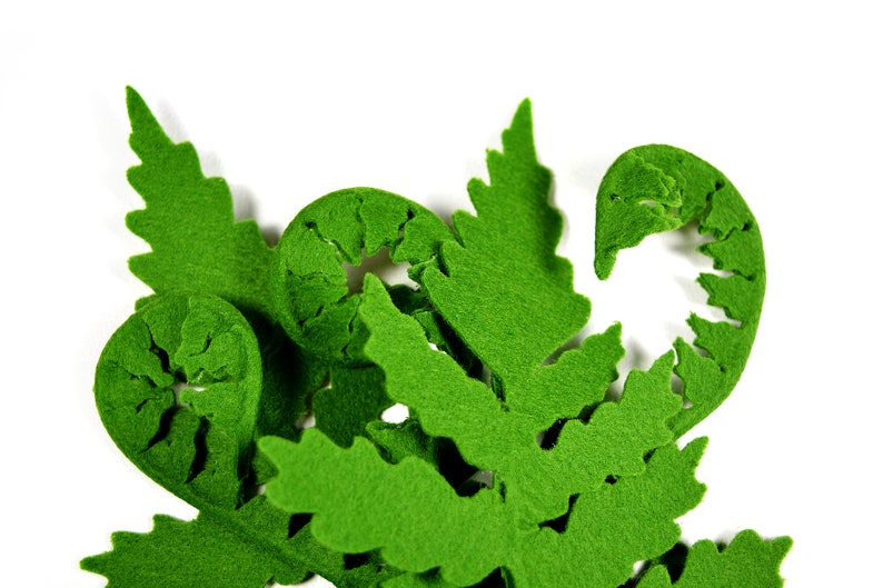 Fern Leaves 15 leaves Greenery DIY Felt Flowers Handmade | Etsy