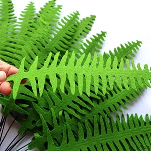 Boston Fern, 15 Leaves, Nephrolepis, Greenery, Felt Flowers, Handmade ...