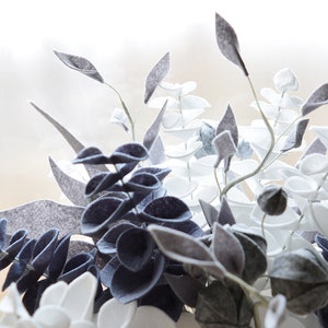 Monochrome Bouquet, White Eucalyptus, Gray Leaves, Melange, Winter ...
