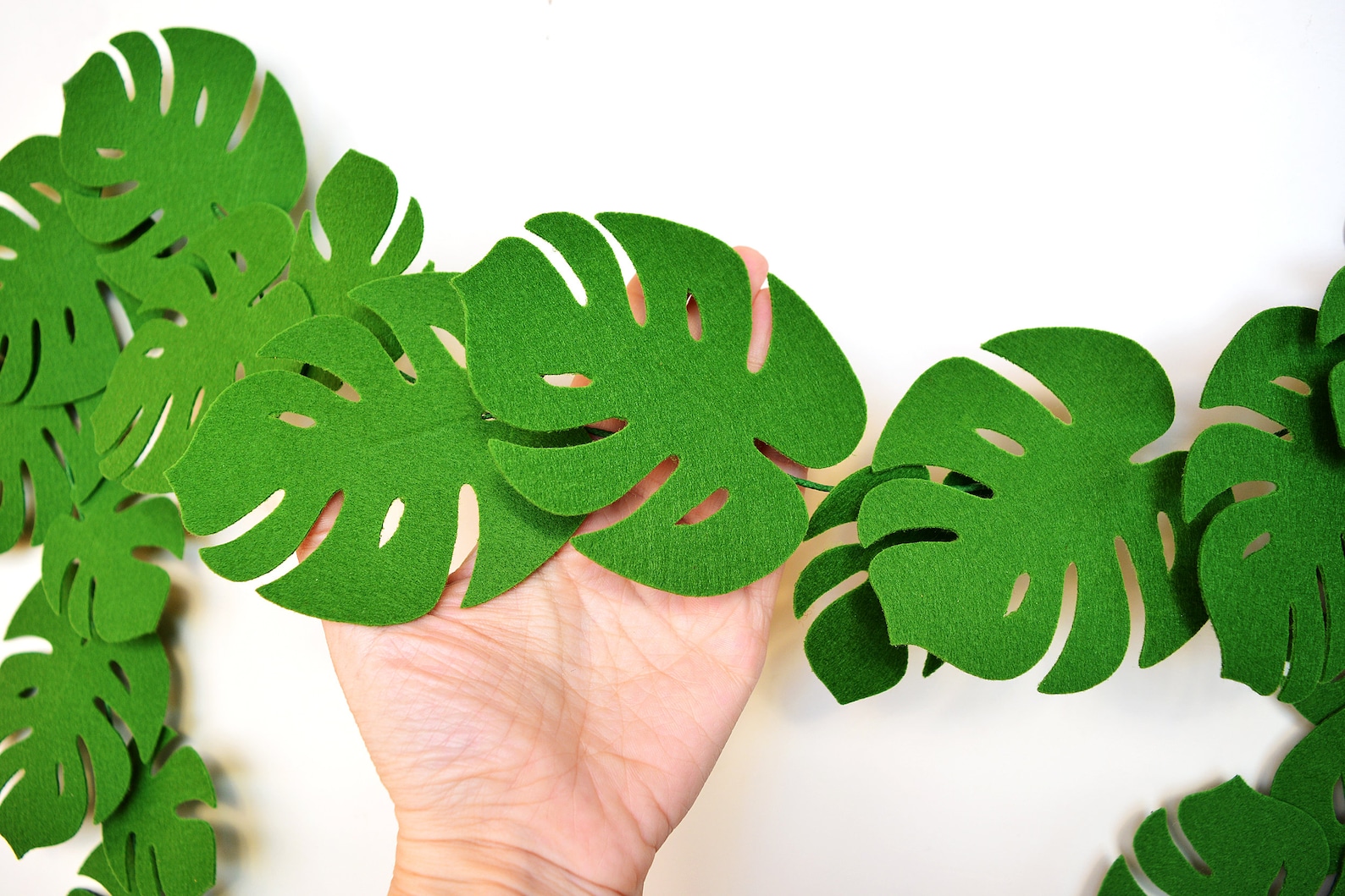 Monstera Garland, Tropical Greenery, Liana, Felt Garland, Banner ...