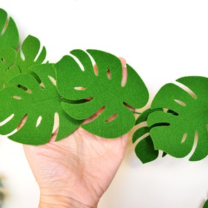 Monstera Garland, Tropical Greenery, Liana, Felt Garland, Banner ...