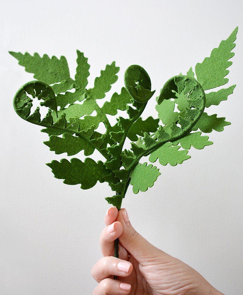 Fern Leaves 15 leaves Greenery DIY Felt Flowers Handmade | Etsy