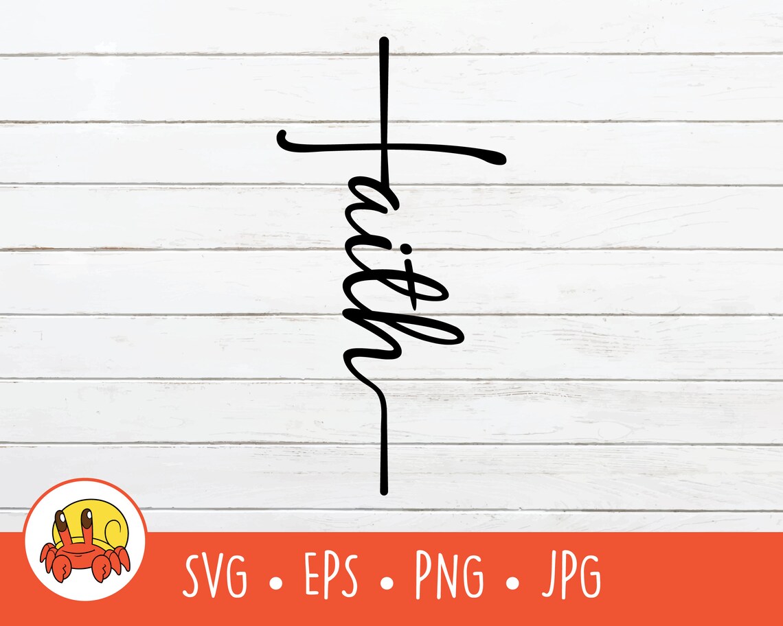 Faith Cross SVG Cursive Faith Handwriting Cut File Faith | Etsy