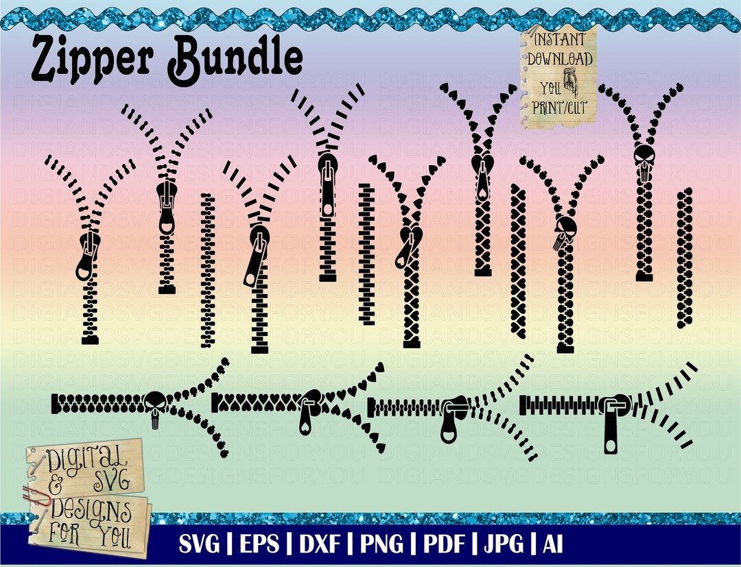 Zipper Bundle SVG | Sewing SVG | Mask Zipper Design SVG | Zipper Mask ...