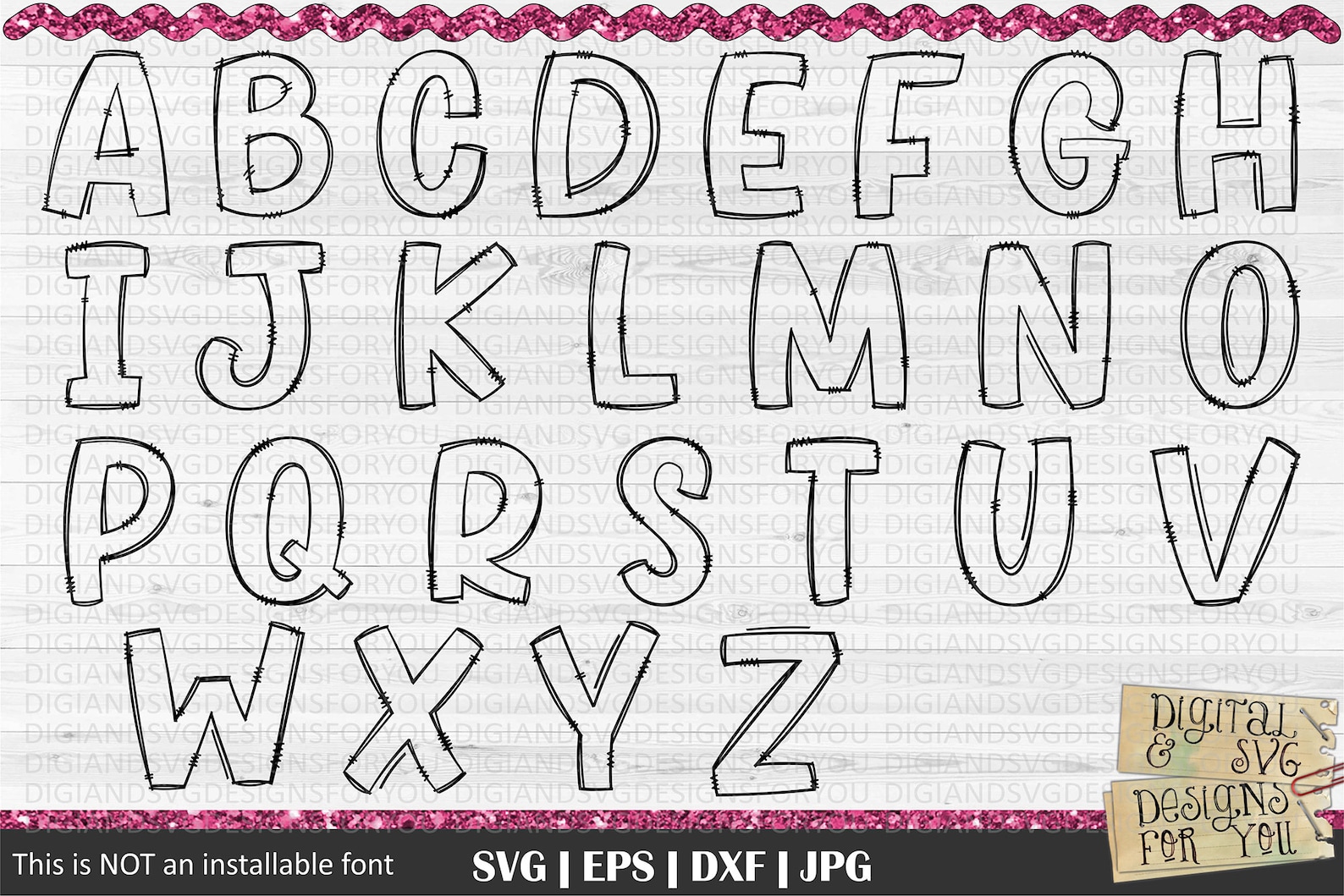 Doodle Letters Svg Set 2 Transparent Doodle Letters SVG - Etsy