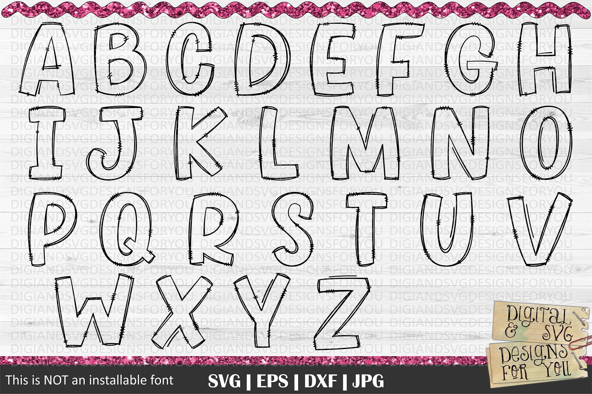 Doodle Letters Svg Set 2 Transparent Doodle Letters SVG - Etsy