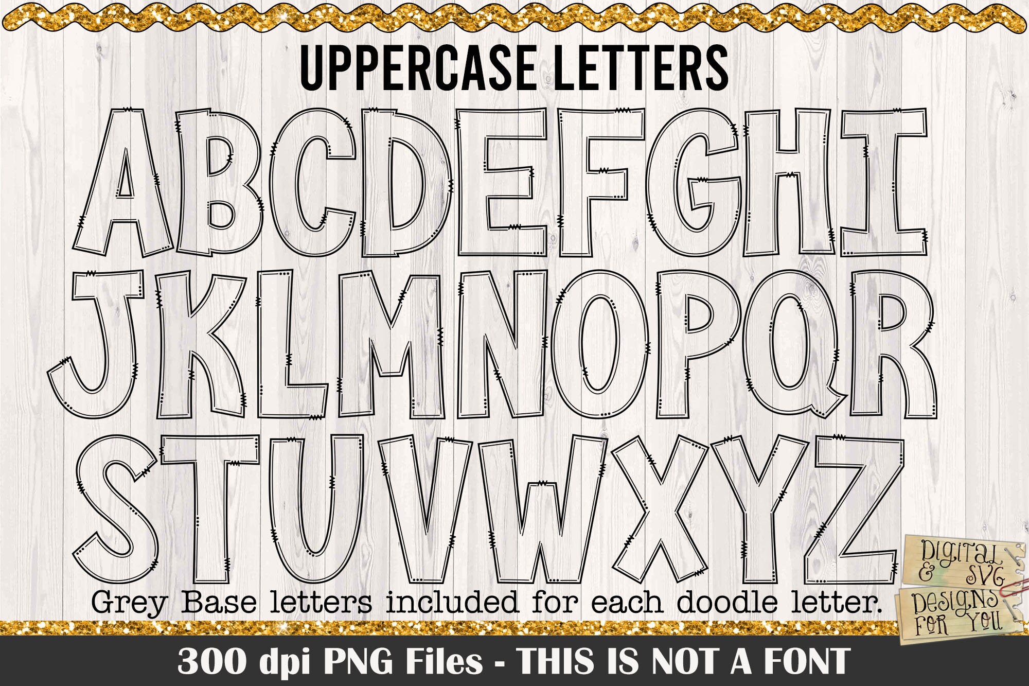 Doodle Letters PNG, Style 3, Transparent Doodle Letters, Blank Doodle ...