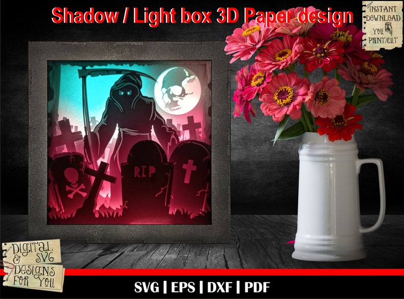 Halloween Bundle 3D Shadow Box Template 3D Shadow Box SVG - Etsy