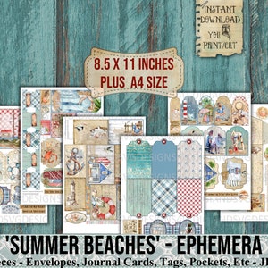Summer, Beach, Ephemera, Embellishment, Seaside, Vacation, Journal ...