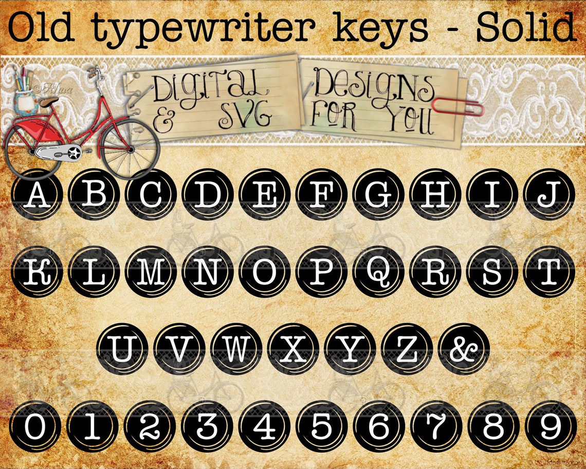 Old Typewriter Keys SVG Typewriter Alphabet Svg Vintage | Etsy
