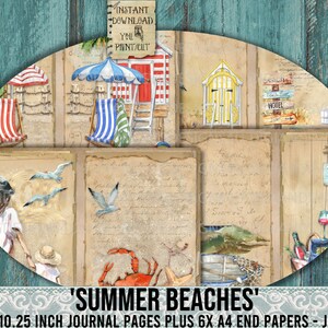 Summer, Beaches, Ocean, Seaside, Vacation, Junk Journal, Holiday ...