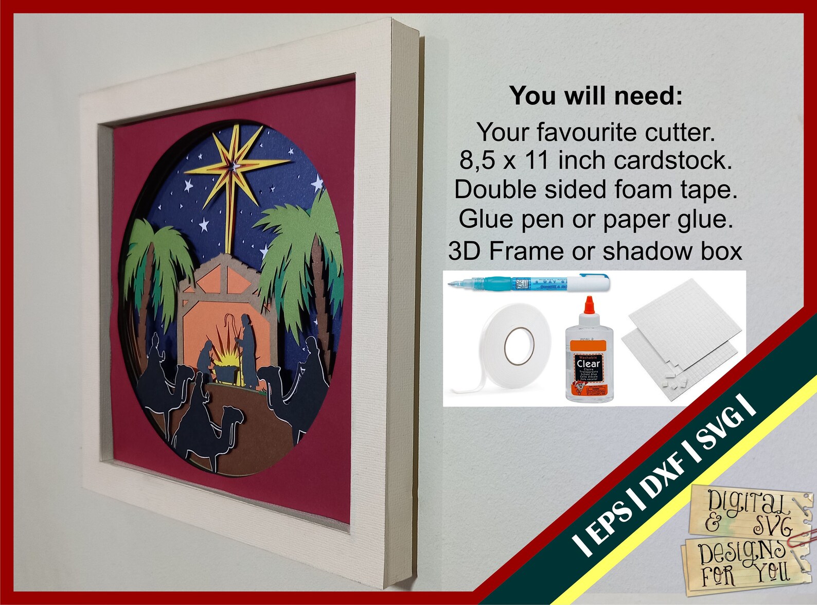 3D Nativity Scene Svg 3D Cardstock Design 3D Paper Cut | Etsy