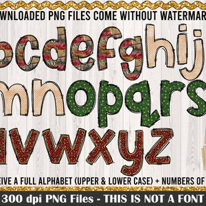 Christmas Doodle Alphabet Bundle, Christmas Alphabet, Doodle Letters ...