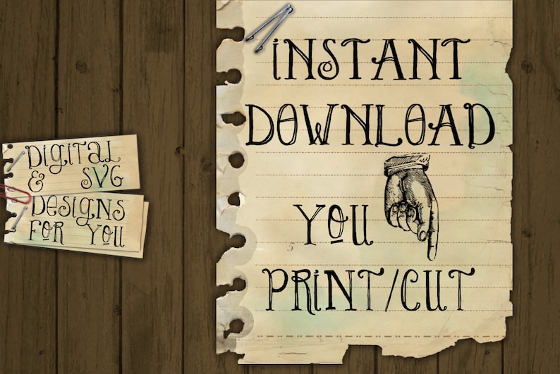 Vintage Script Labels Text Post Cards Grunge Printable - Etsy