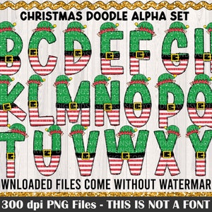 Christmas Doodle Letters, Christmas Alphabet, Doodle Letters, Alpha ...