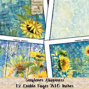Sunflower Journal Pages, Junk Journal Kit, Junk Journal, Printable ...