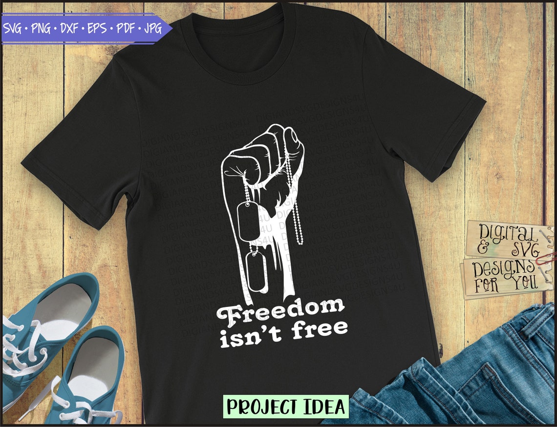 Freedom Isn't Free Svg Veteran Dog Tags Svg Png Dxf - Etsy