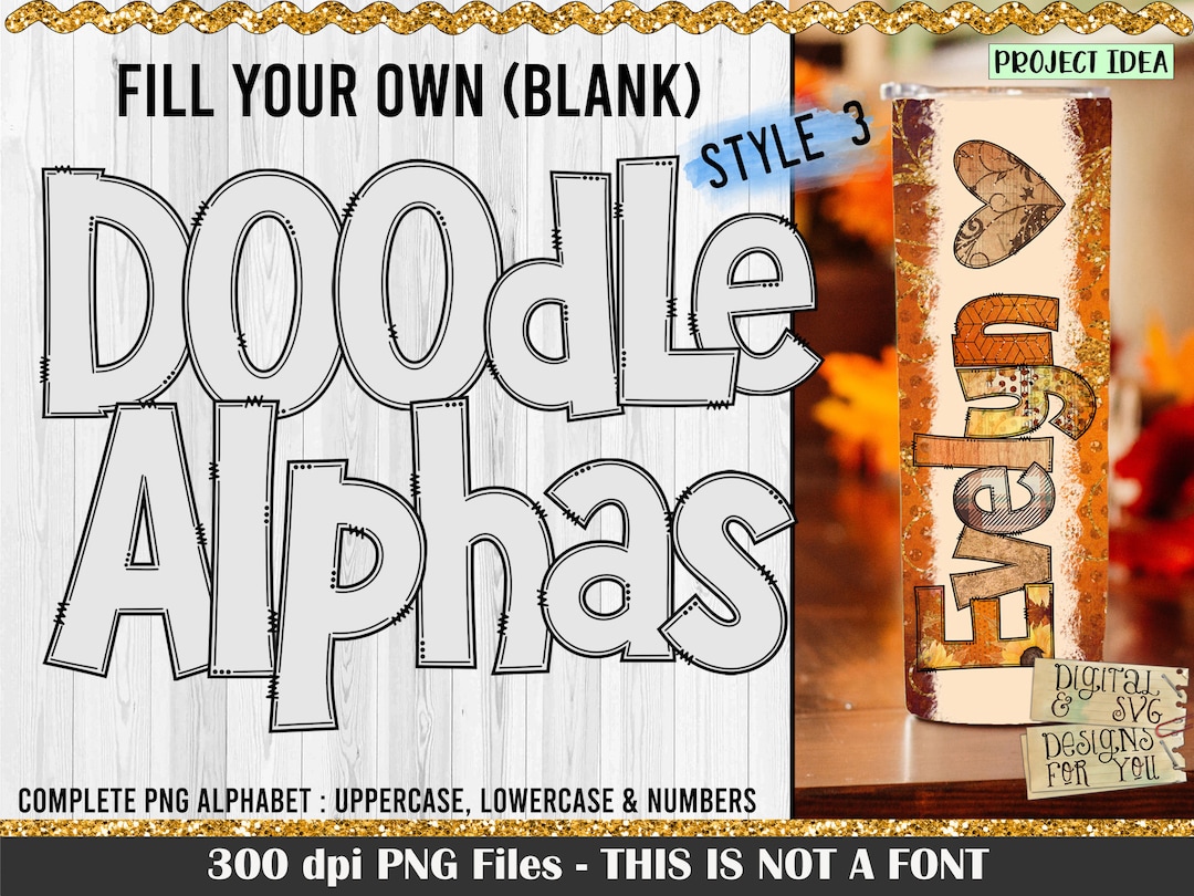 Doodle Letters PNG, Style 3, Transparent Doodle Letters, Blank Doodle ...