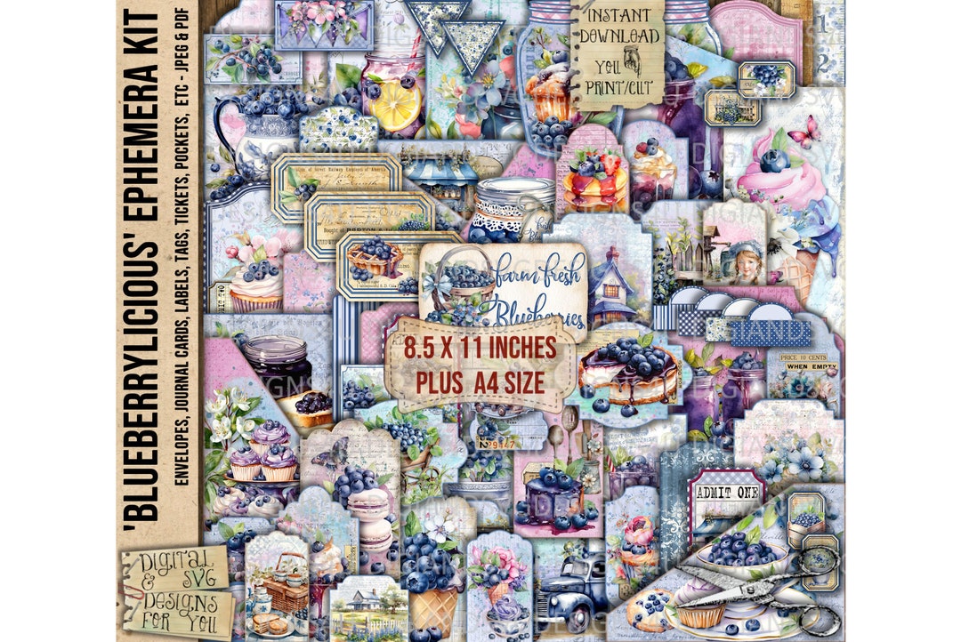 Blueberry-licious, Blueberries, Ephemera. Tags, Labels, Envelopes ...