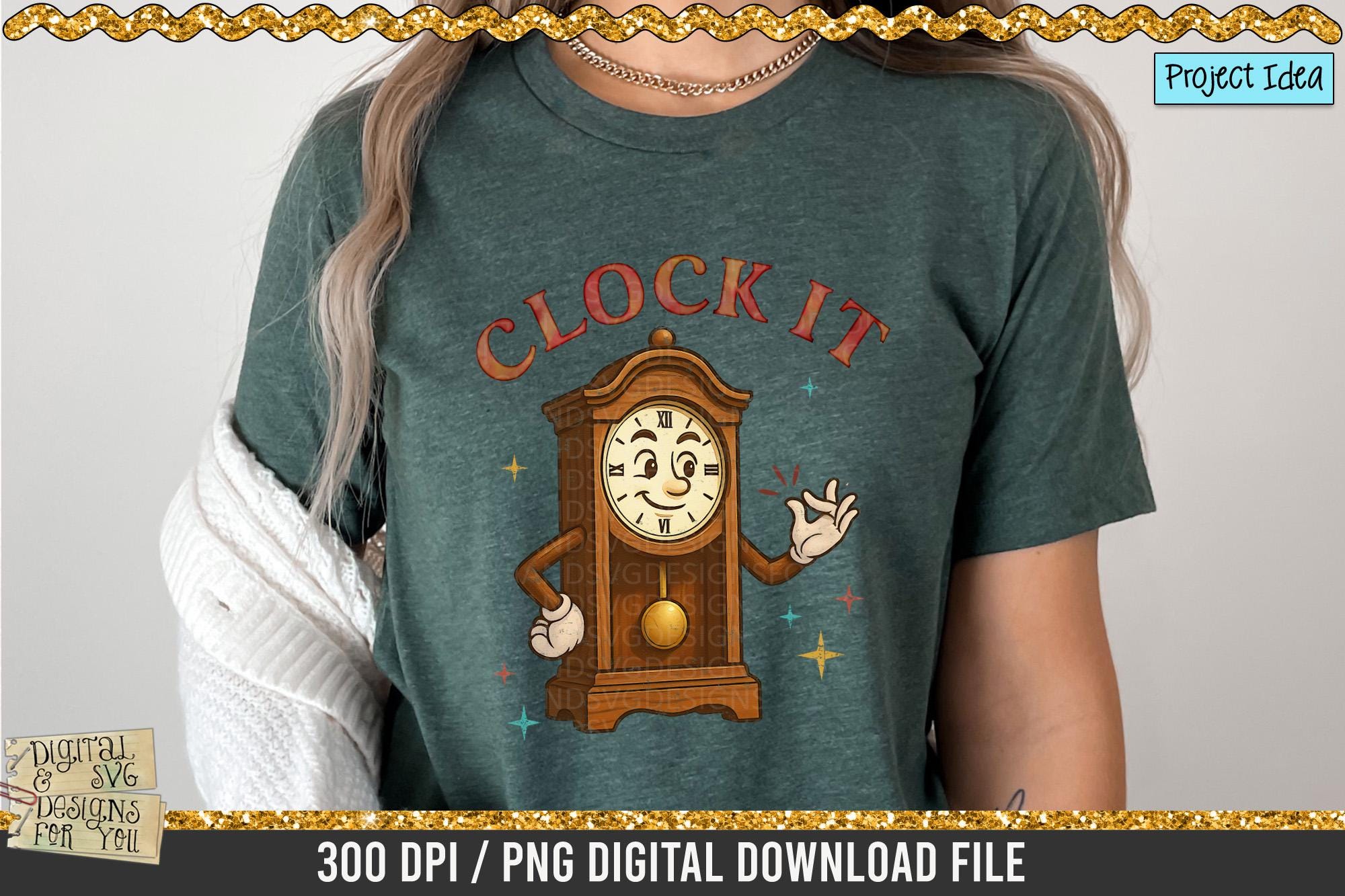 Clock It PNG, Clock That Tea, 90s Aesthetic Graphic, Digital Download ...