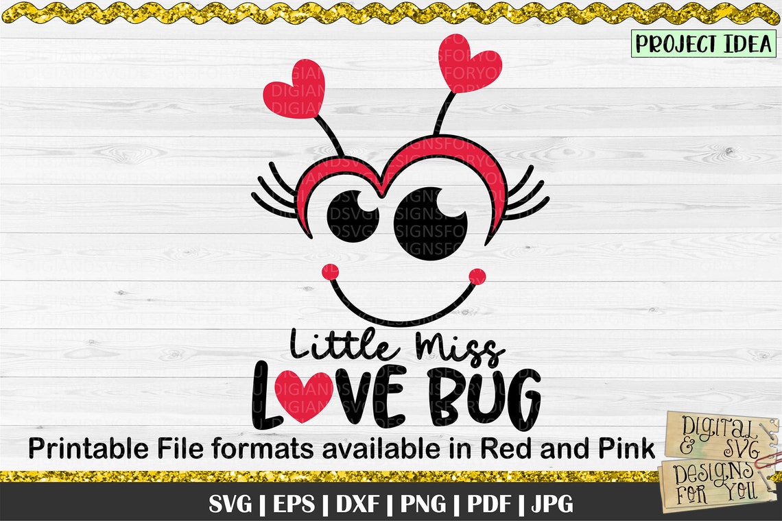 Little Miss Love Bug Love Bug Svg Cute Bug Valentine Svg - Etsy
