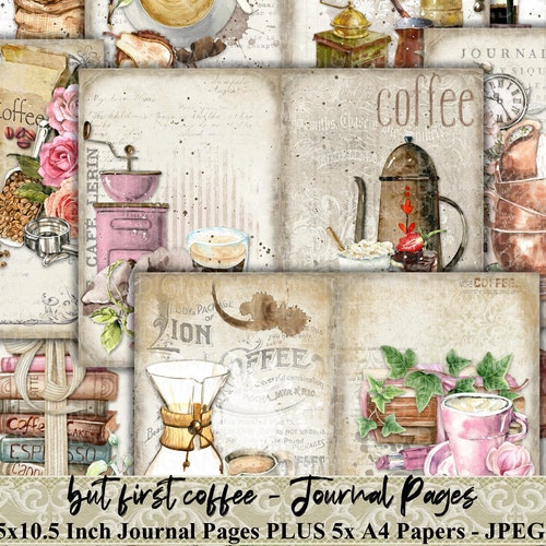 Vintage Coffee Printable Paper Sheets for Junk Journal Junk - Etsy
