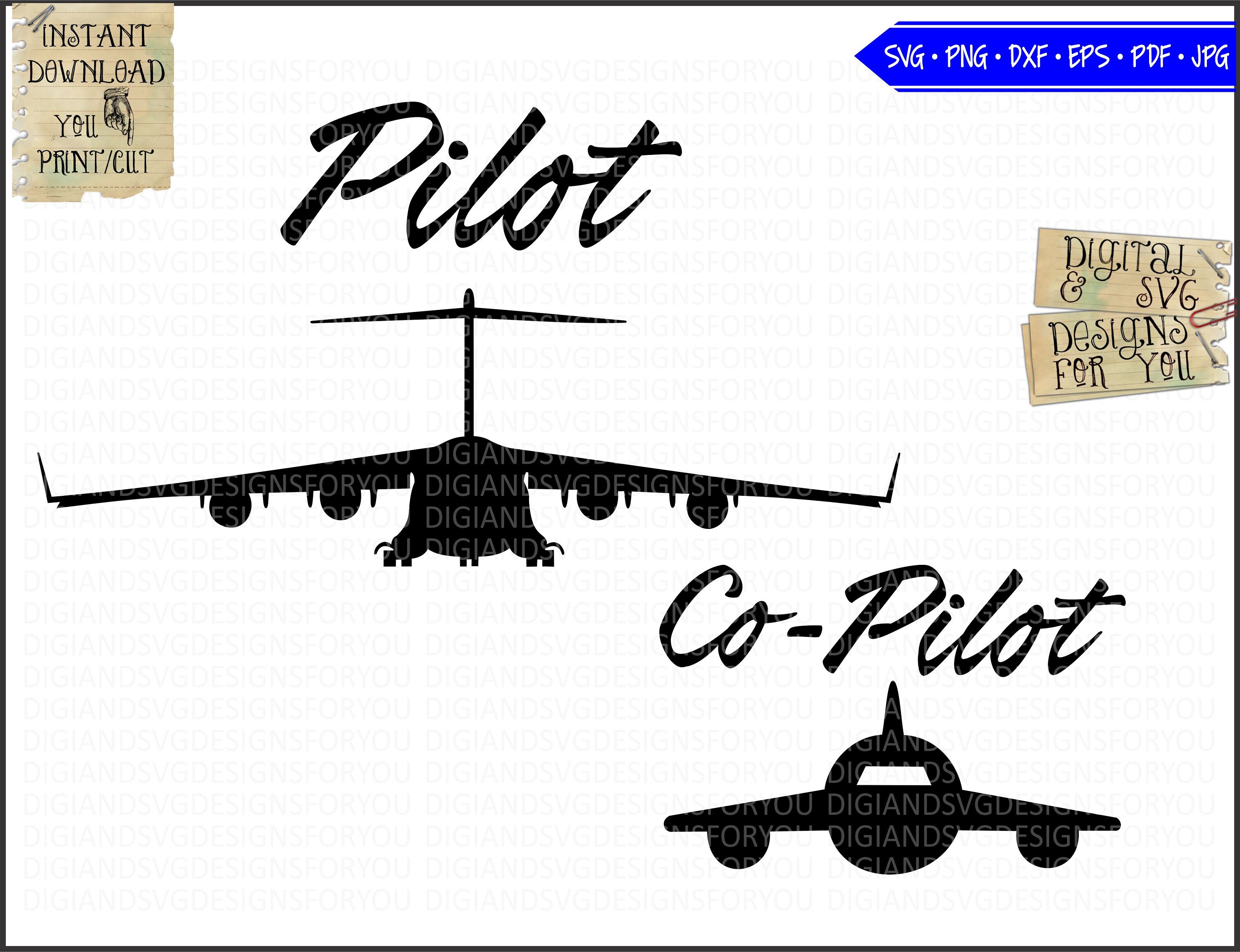 Digital Art & Collectibles Drawing & Illustration Airplane Pilot svg ...