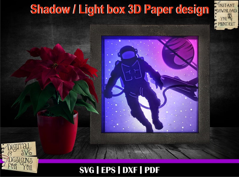 Astronaut and Alien Space Bundle 3D Shadow Box Templates - Etsy