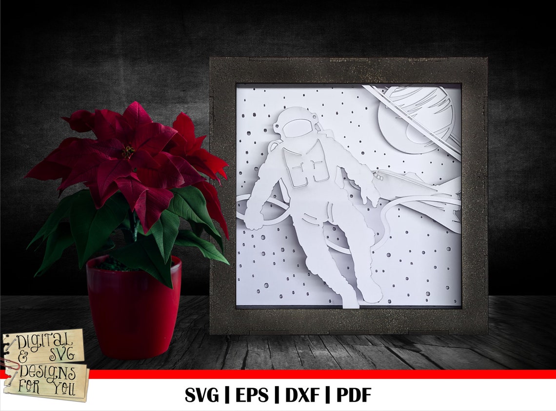 Astronaut 3D Light Box 3D Shadow Box 3D Paper Cut Template | Etsy