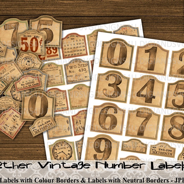 Grunge Numbers - Etsy