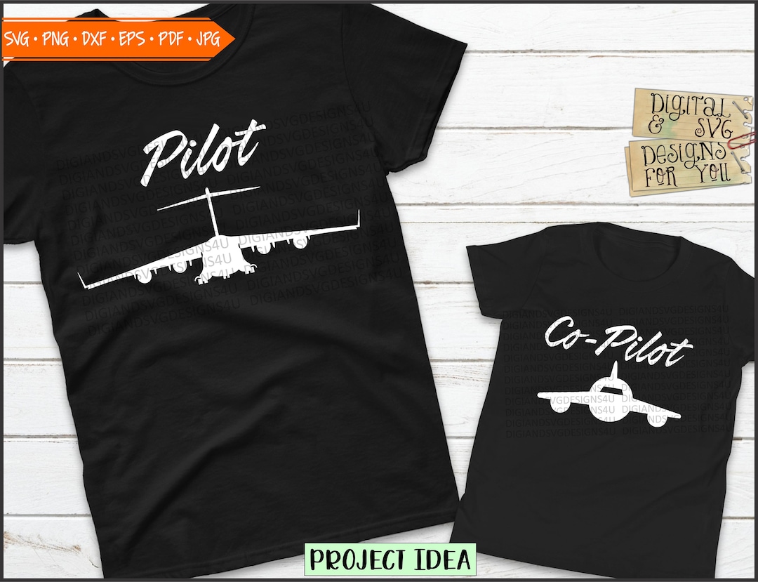 Pilot Svg Co-pilot Svg Fathers Day Daddy and Me Svg Dad - Etsy