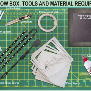 Cardstock / Paper Shadow Box Template 203mm X 203mm - 8"x8". Light Box ...