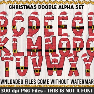 Christmas Doodle Letters, Christmas Alphabet, Doodle Letters, Alpha ...