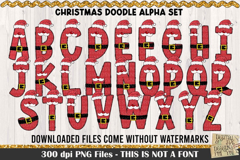 Christmas Doodle Letters, Christmas Alphabet, Doodle Letters, Alpha ...