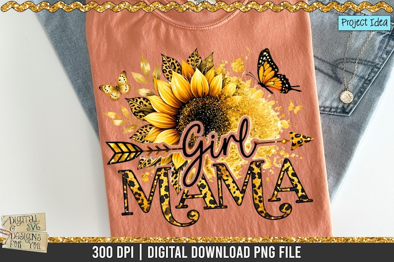 Girl Mama PNG, Leopard Print Sunflower Png, Mama Png, Girl Mama ...