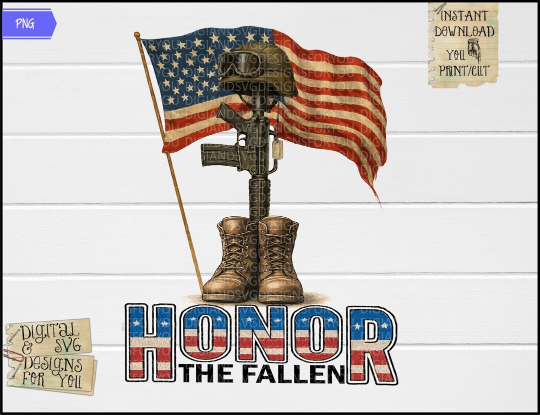 Honor the Fallen, Battle Cross Memorial, Freedom Flag Png, 4th of July ...