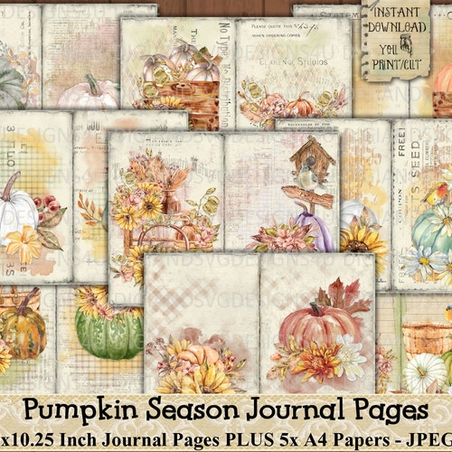 Fall Junk Journal Kit Printable Autumn Thanksgiving - Etsy