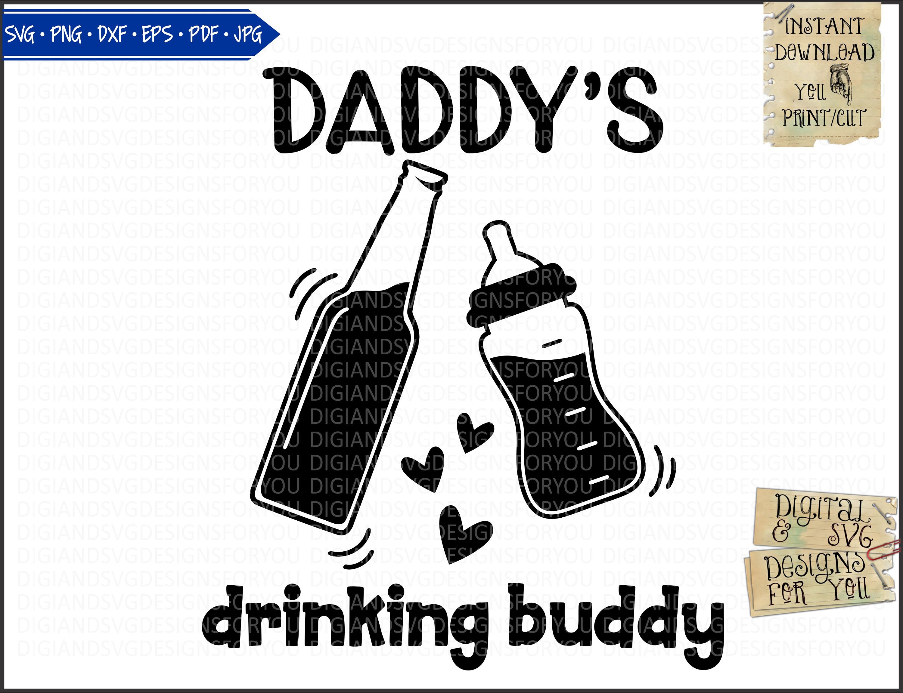 Daddy's drinking buddy svg Father's day shirt design | Etsy