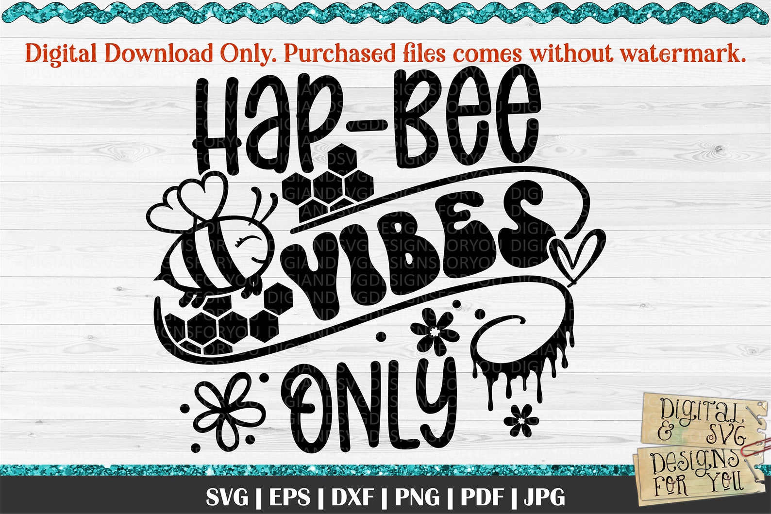 Hap-bee Vibes Only Svg, Bee Svg, Bumble Bee, Happy Vibes Only, Bee Pun ...