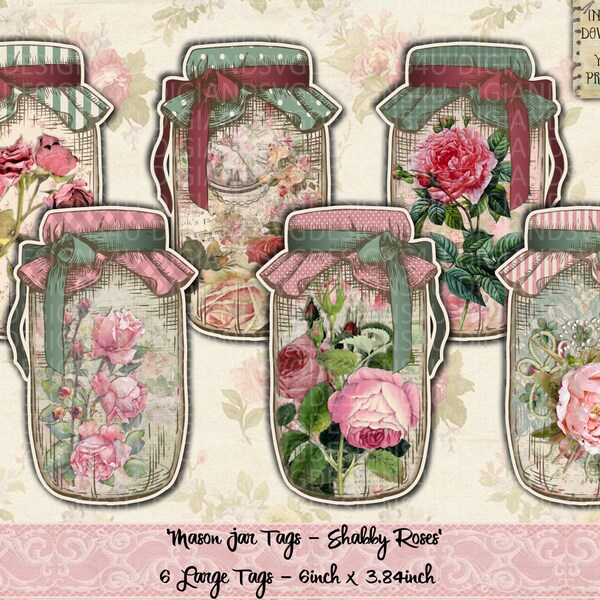 Shabby Mason Jar - Etsy