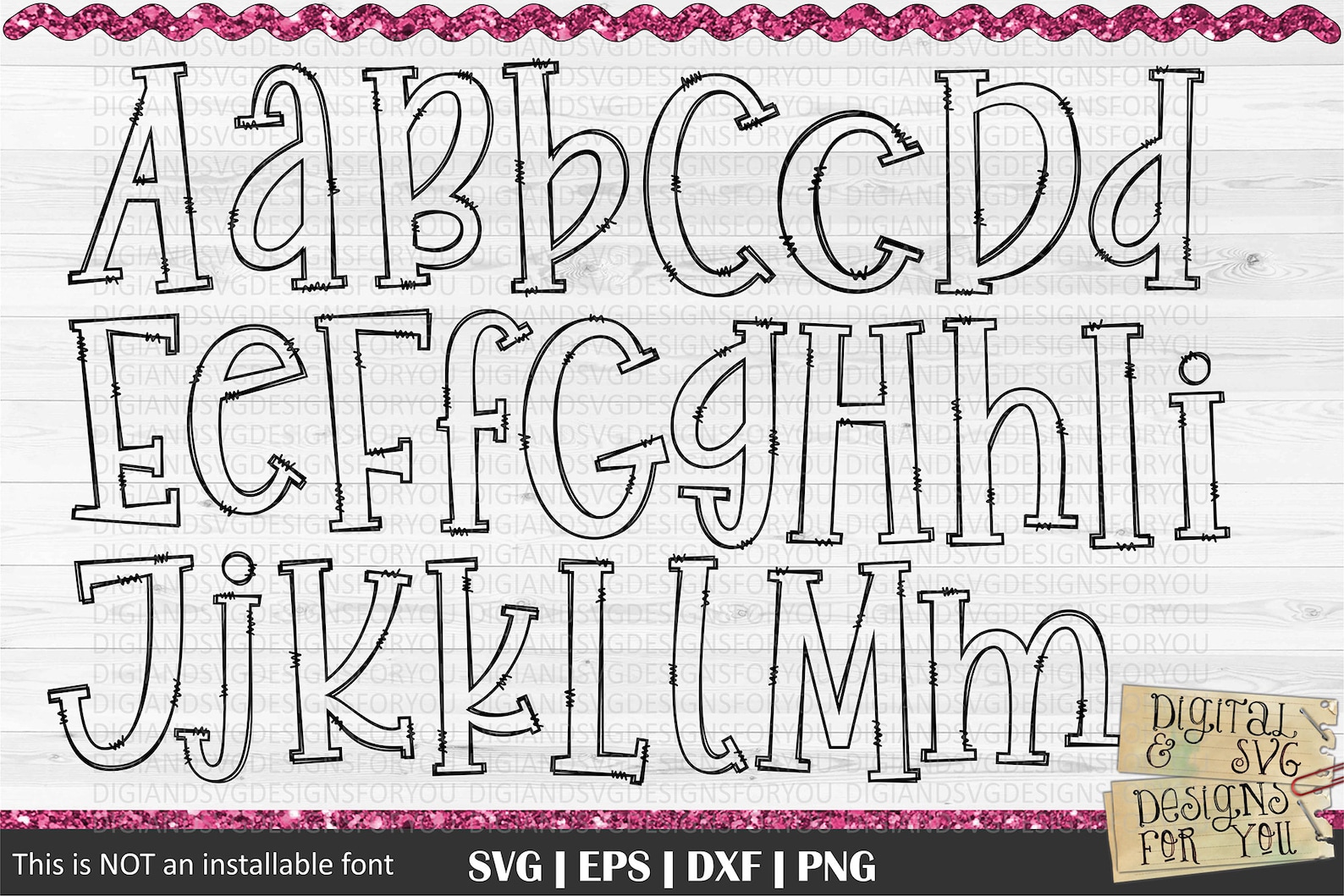 Doodle Letters Svg Png Dxf Transparent Doodle Letters SVG - Etsy