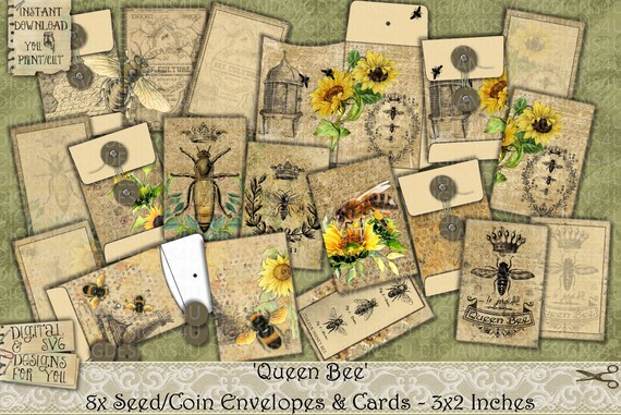 Vintage Queen Bee Seed Envelope Coin Envelope Bee - Etsy