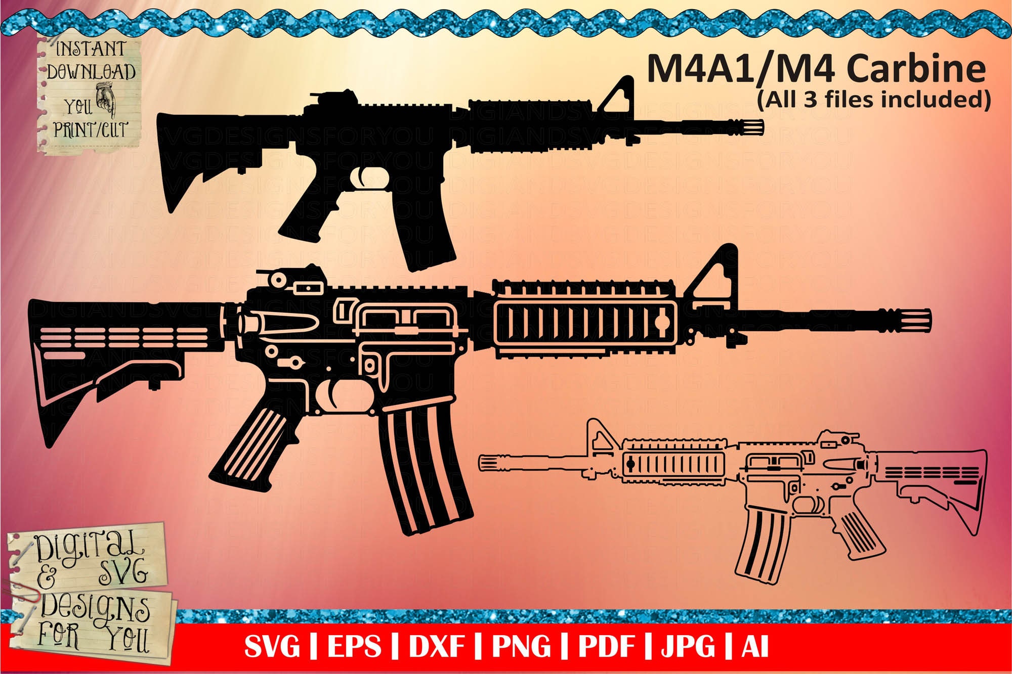 M4 M16 Clipart