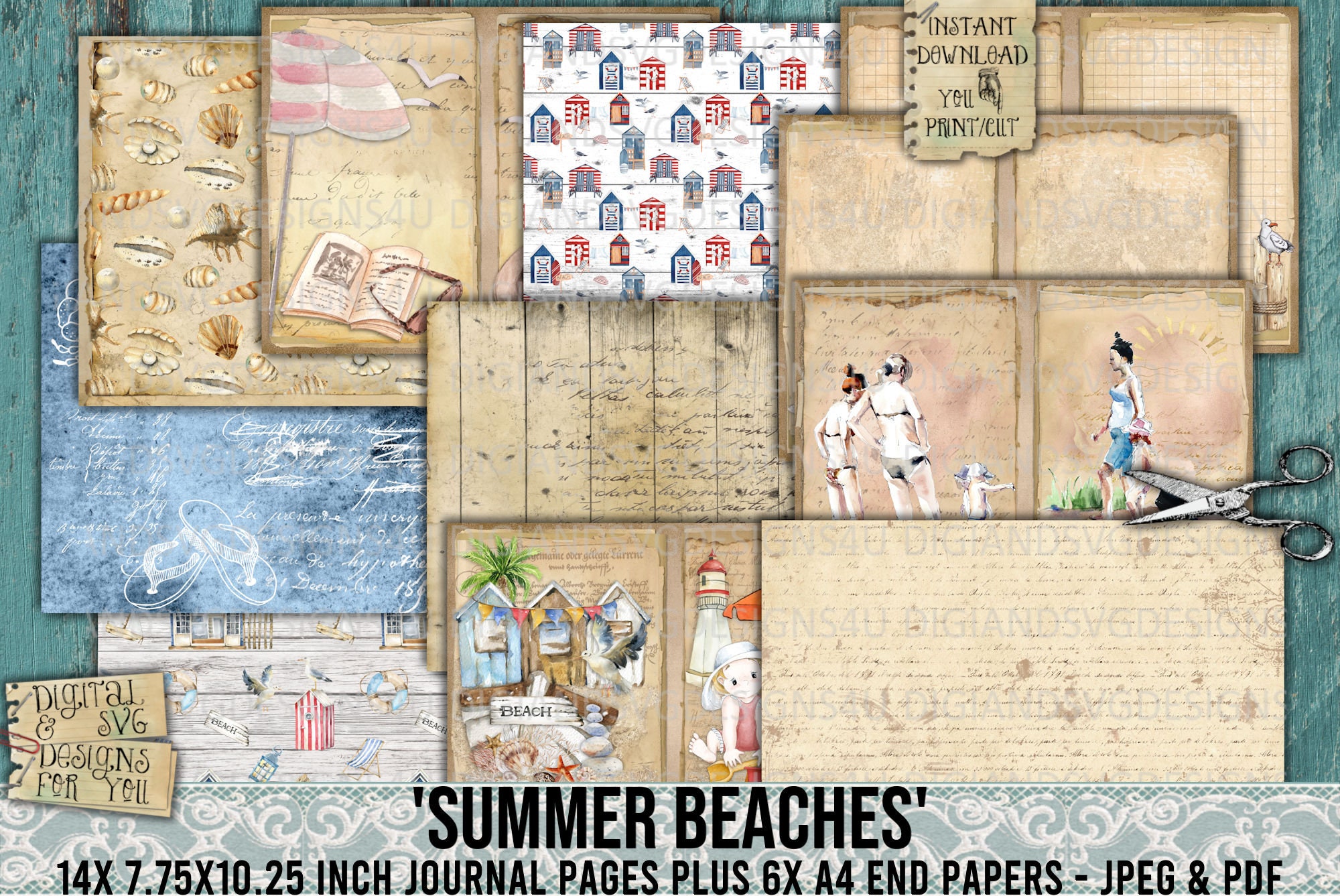Summer Beaches Ocean Seaside Vacation Junk Journal - Etsy