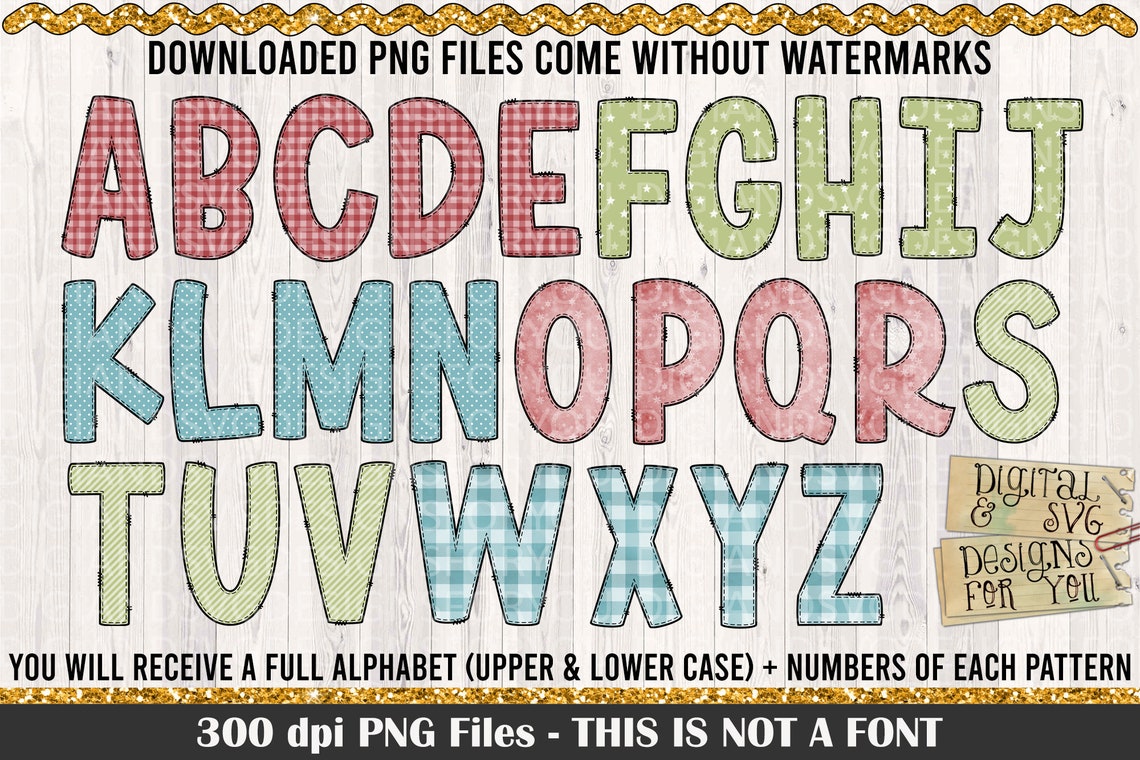 Christmas Alphabet PNG Doodle Alphabet With Clipart Doodle - Etsy