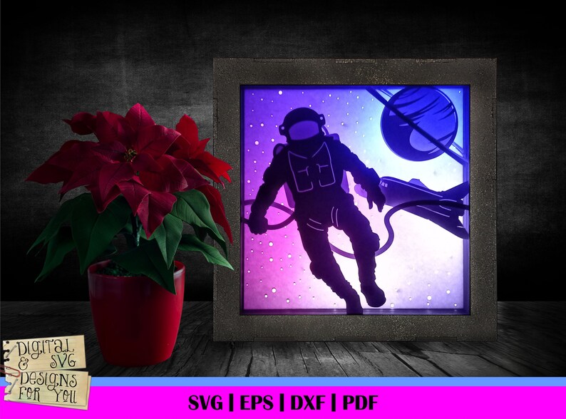 Astronaut 3D Light Box 3D Shadow Box 3D Paper Cut Template | Etsy