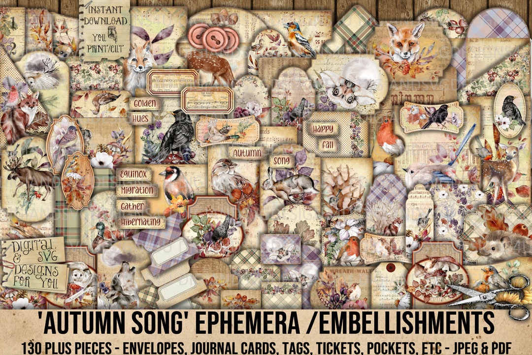 Autumn Song, Ephemera, Embellishment, Fall, Forest, Bird, Animals ...