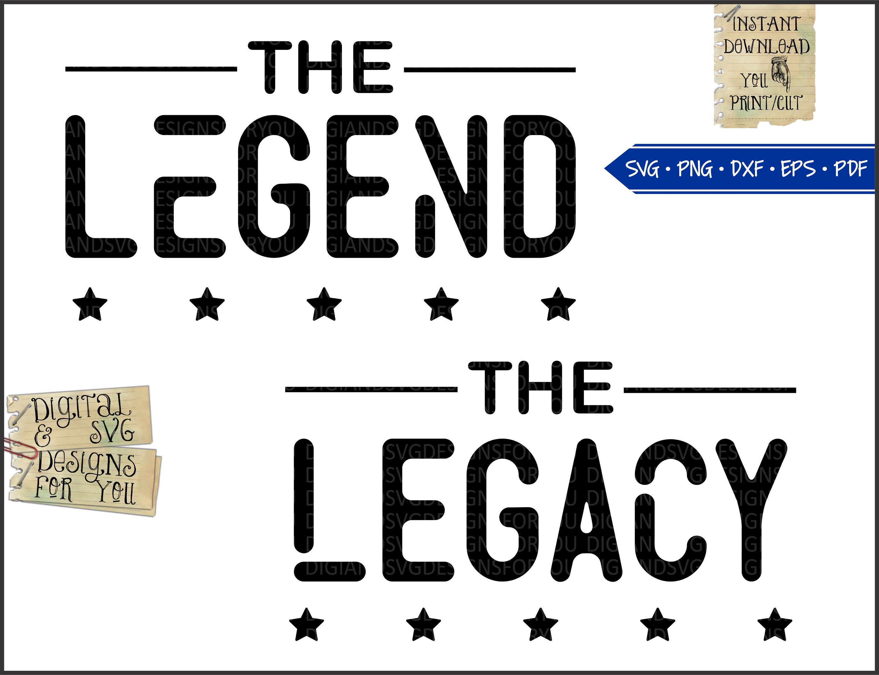 Legend and Legacy Svg Eps Png Pdf Daddy and Me Svg Legacy - Etsy